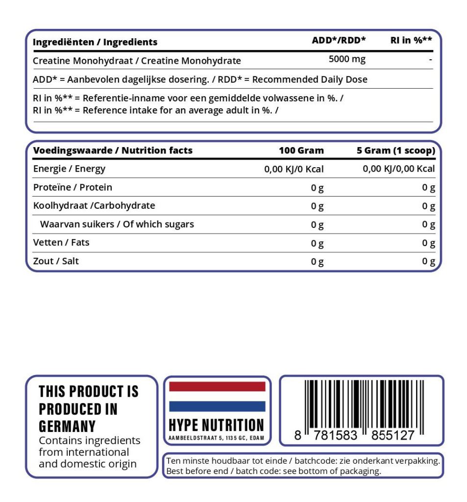 Creatine Monohydrate - Hype Fitness